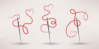 Needle and Thread Icon Vector Set in Flat Style. Stock Vector ...