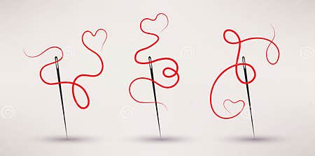 Needle and Thread Icon Vector Set in Flat Style. Stock Vector ...