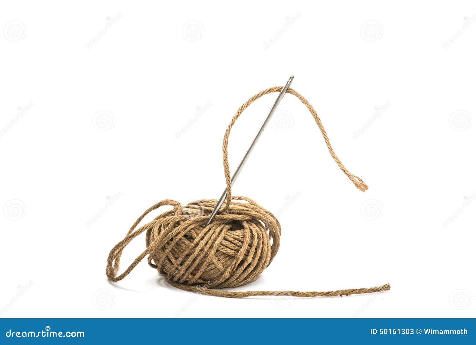 Needle and thread through stock image. Image of join - 50161303