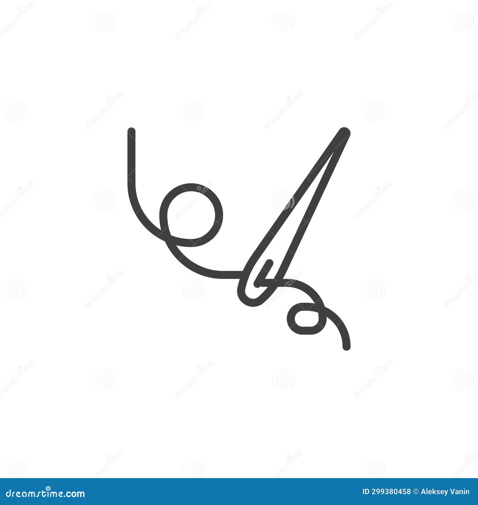 Needle with Thread Line Icon Stock Vector - Illustration of thread ...