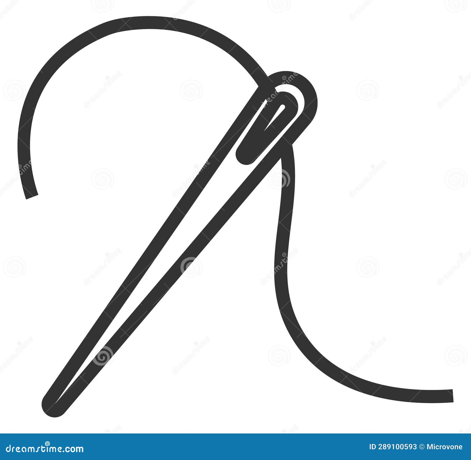 Needle with Thread Line Icon. Sewing Tool Symbol Stock Illustration ...
