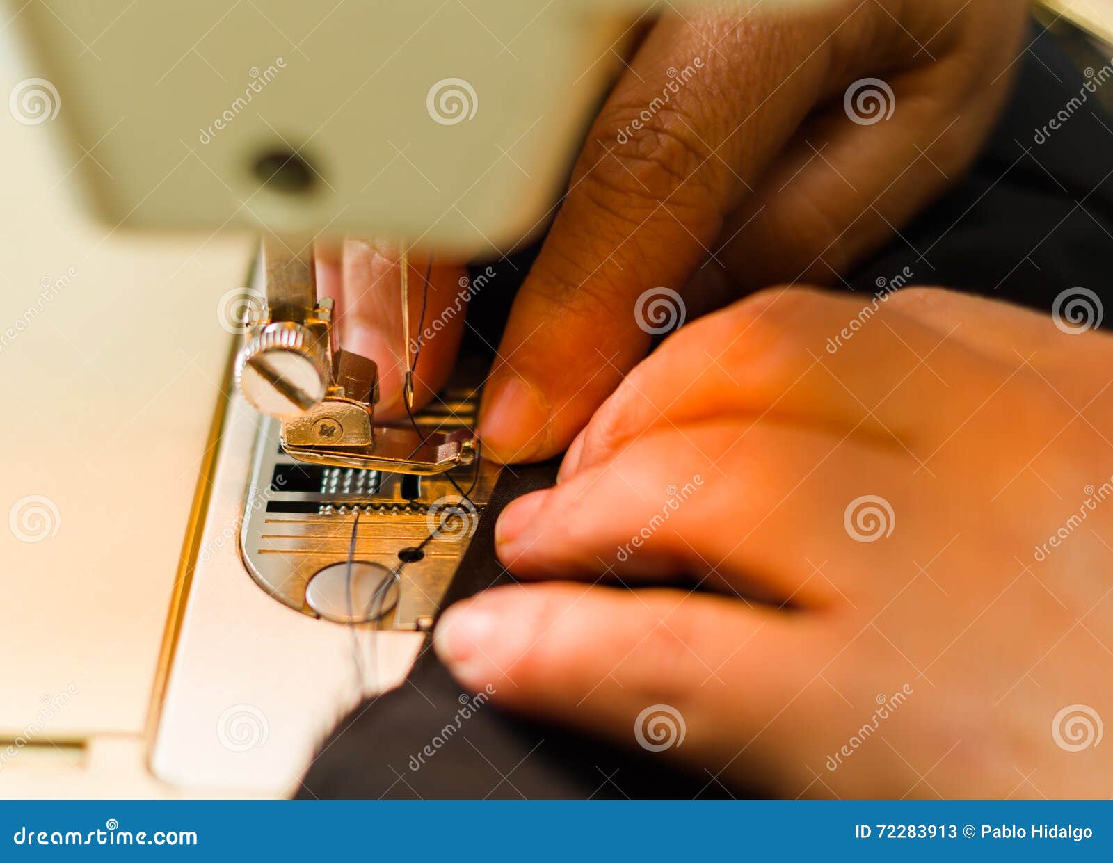 Needle and Thread on Making Machine, Close Up of Clothes Making Process ...