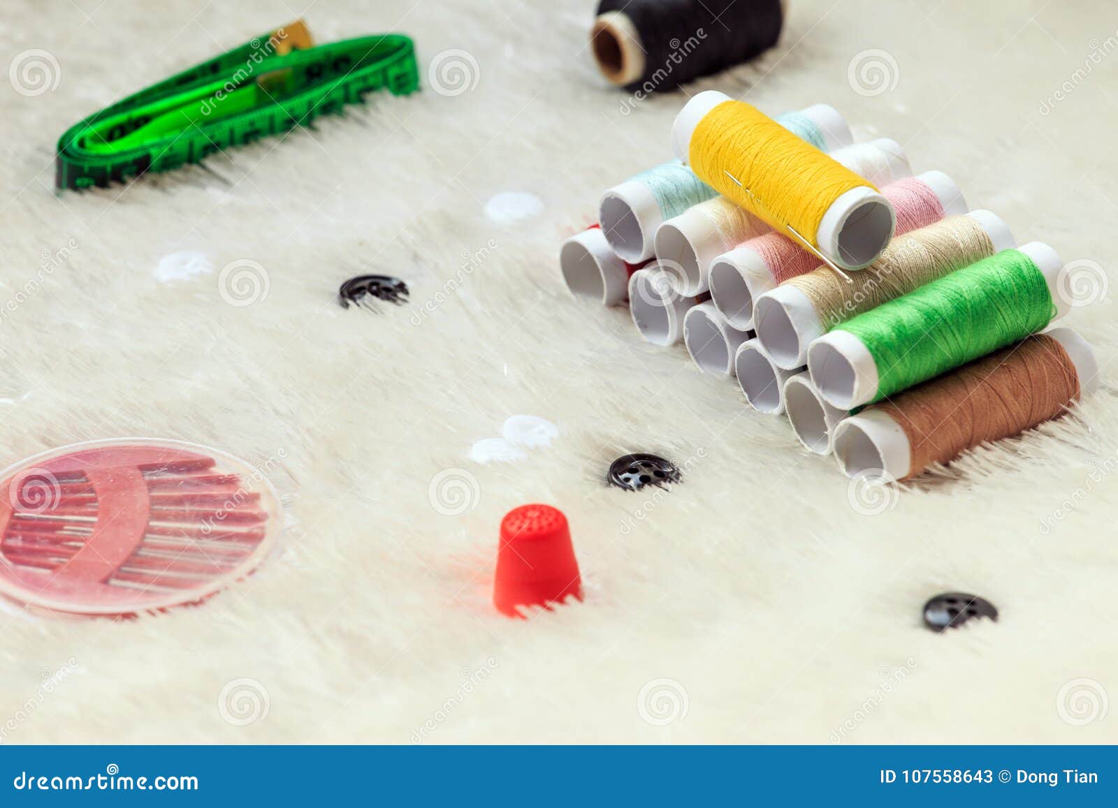 Needle and thread stock image. Image of fine, embroidered - 107558643