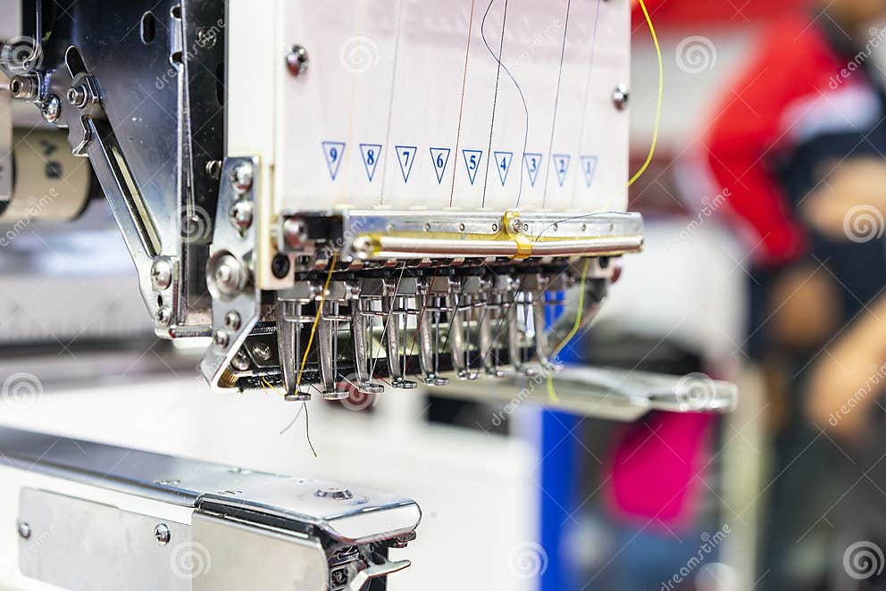 Needle and Thread of Modern and Automatic High Technology Sewing or ...