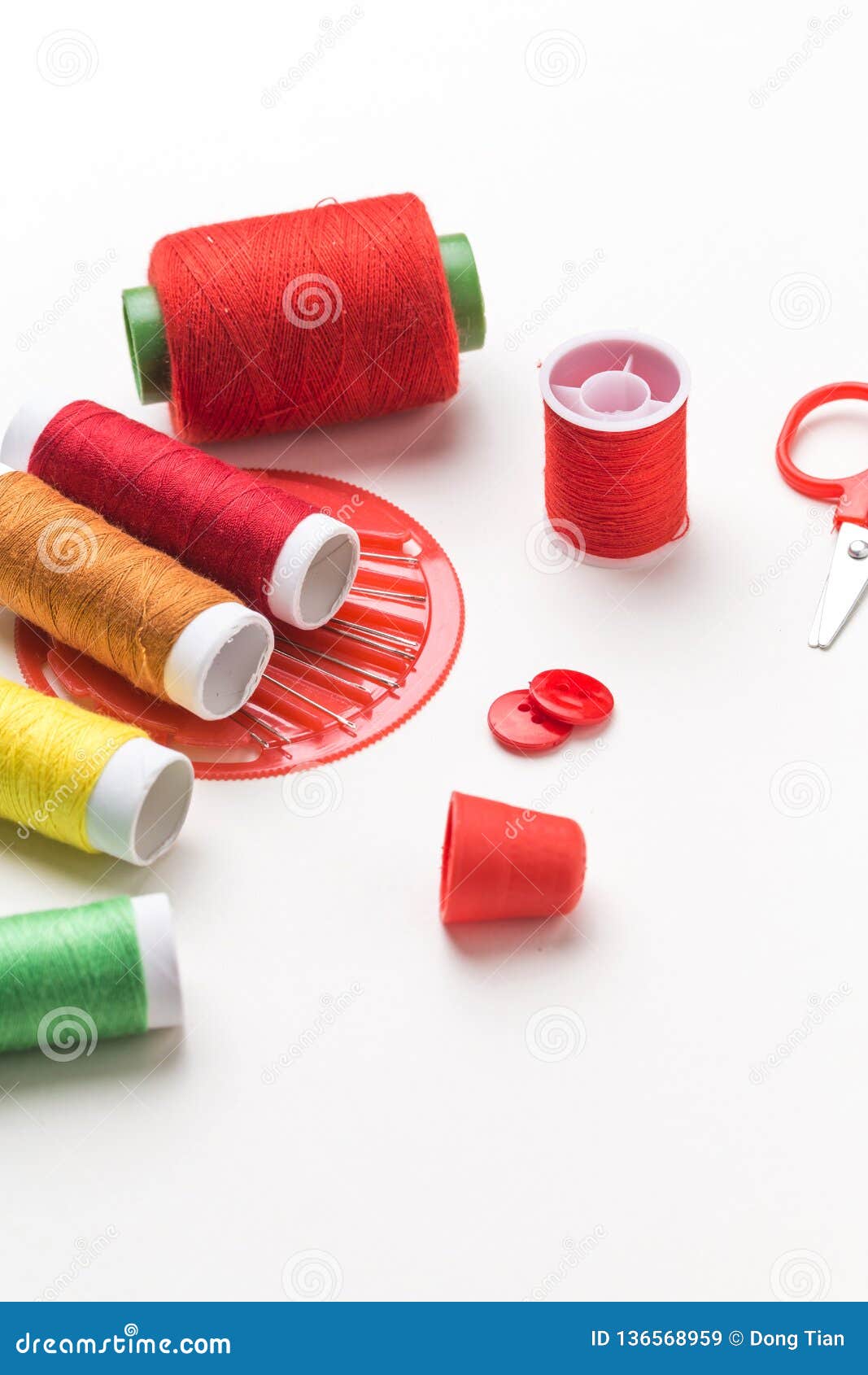 Needle and Thread for Needlework Stock Image - Image of multicolor ...