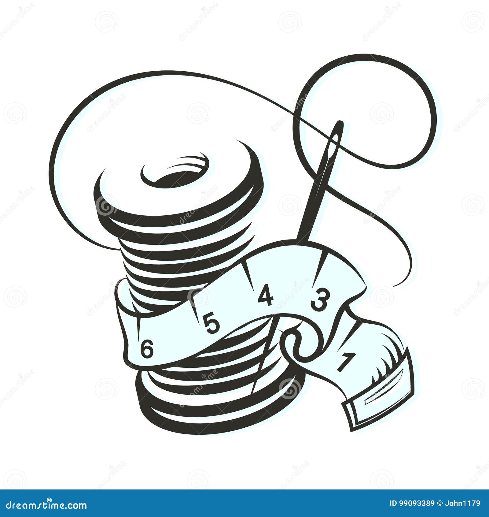 Needle and Thread Reel for Sewing Stock Illustration - Illustration of ...