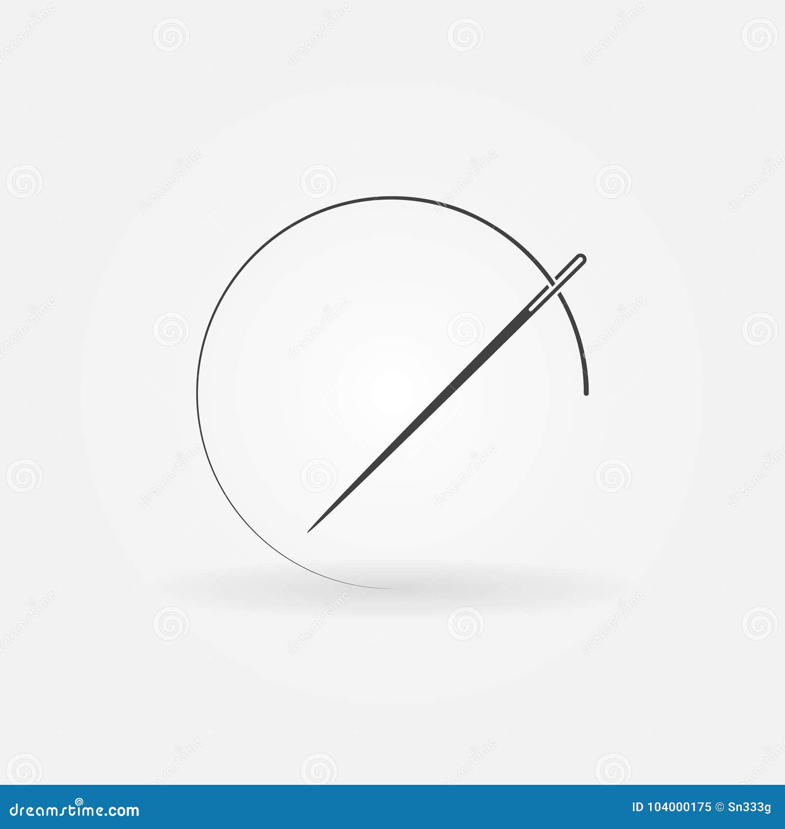 Needle and Thread Round Concept Icon Stock Vector - Illustration of ...