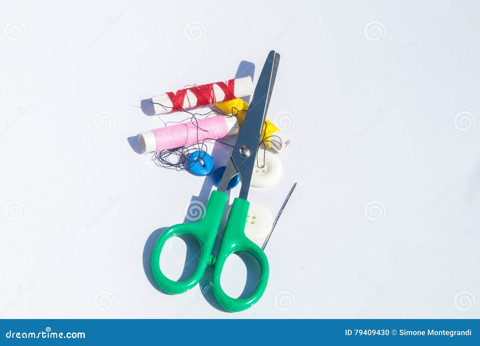 Needle, Thread and Scissors, Sewing Items Stock Photo - Image of design ...