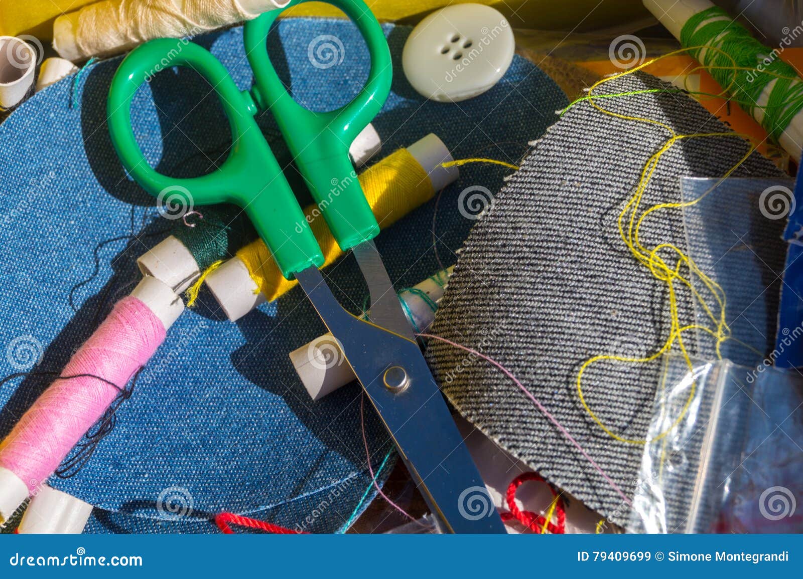 Needle, Thread and Scissors, Sewing Items Stock Image - Image of home ...