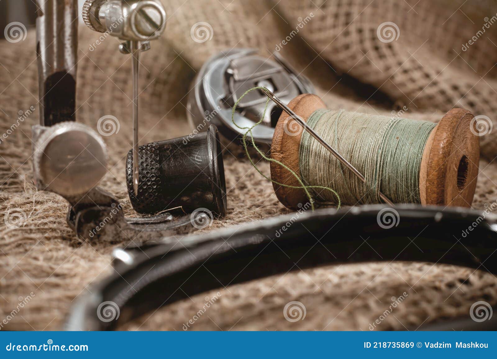 Needle and Thread, Sewing Machine. Tailor`s, Fashion Designer`s, and ...