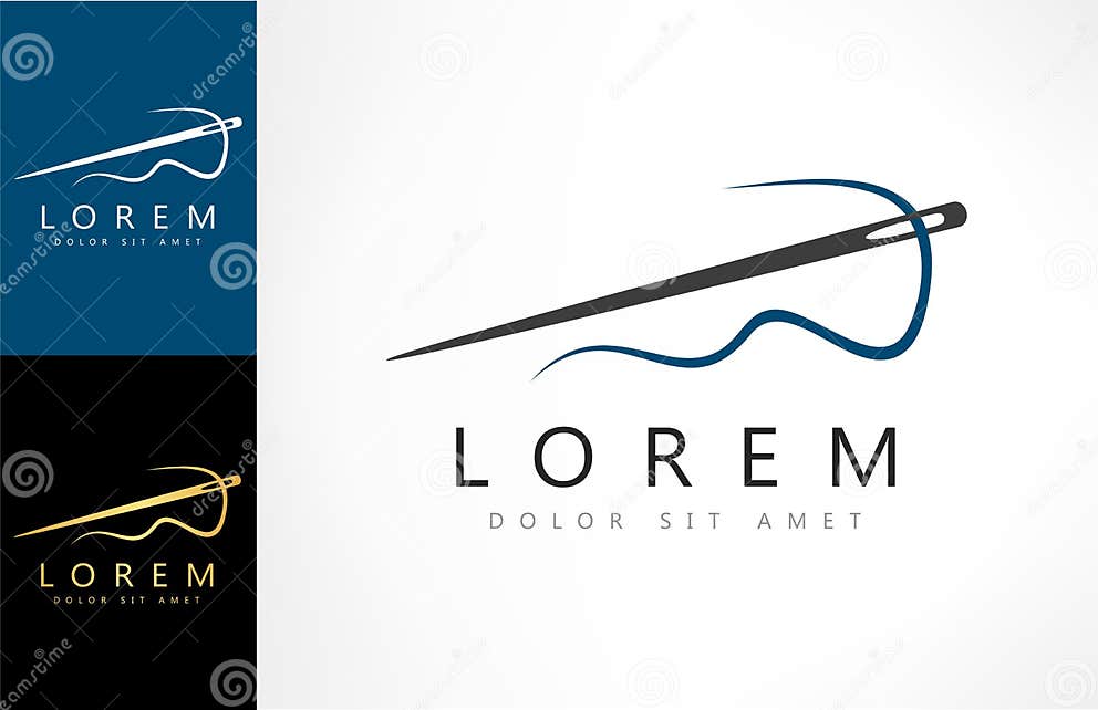 Needle with Thread Sewing Vector Logo Stock Vector - Illustration of ...