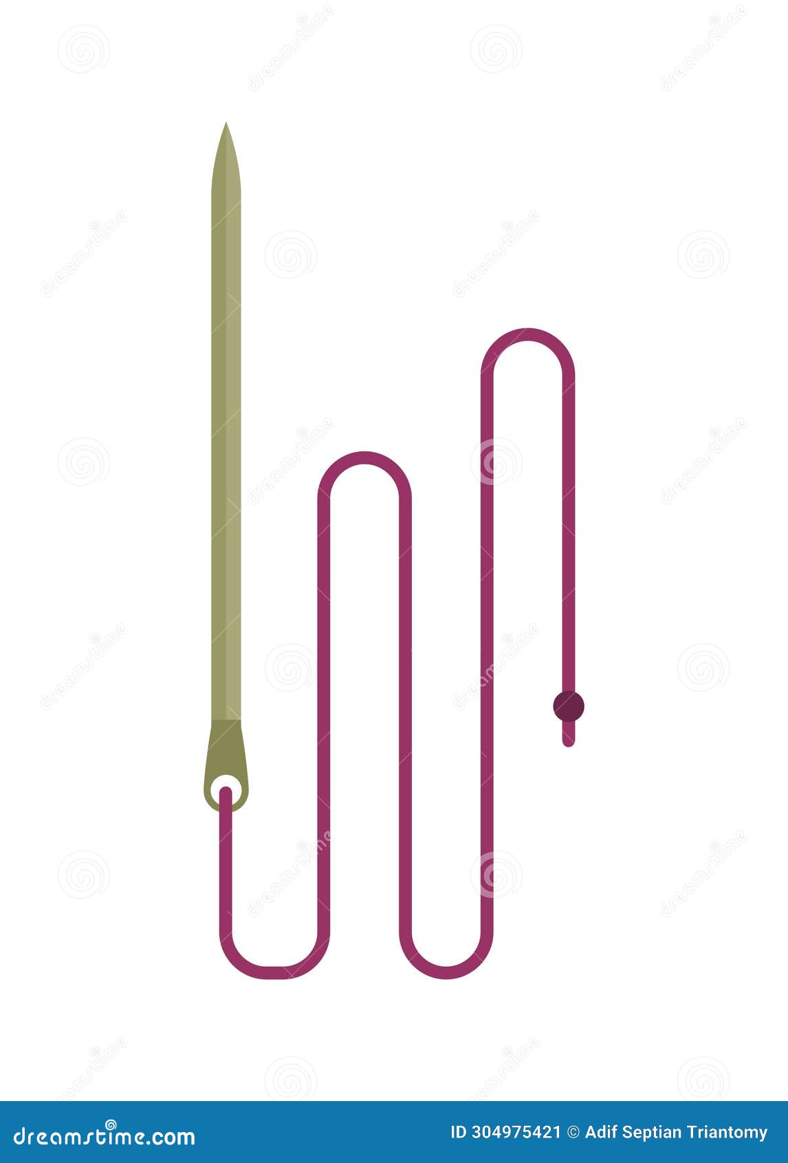 Needle and Thread. Simple Flat Illustration. Stock Illustration ...
