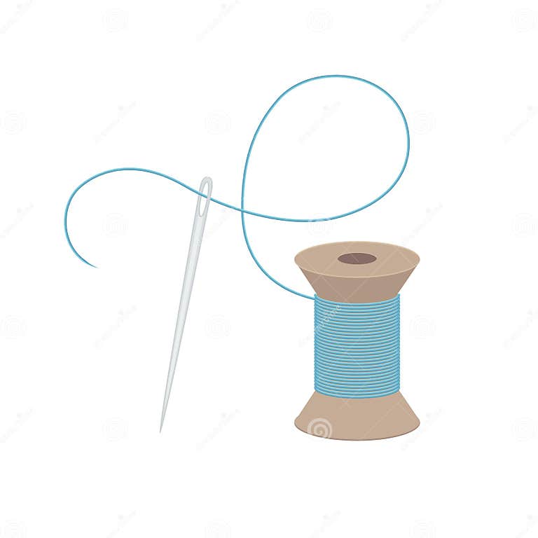 Needle and Thread stock vector. Illustration of blue - 53227284