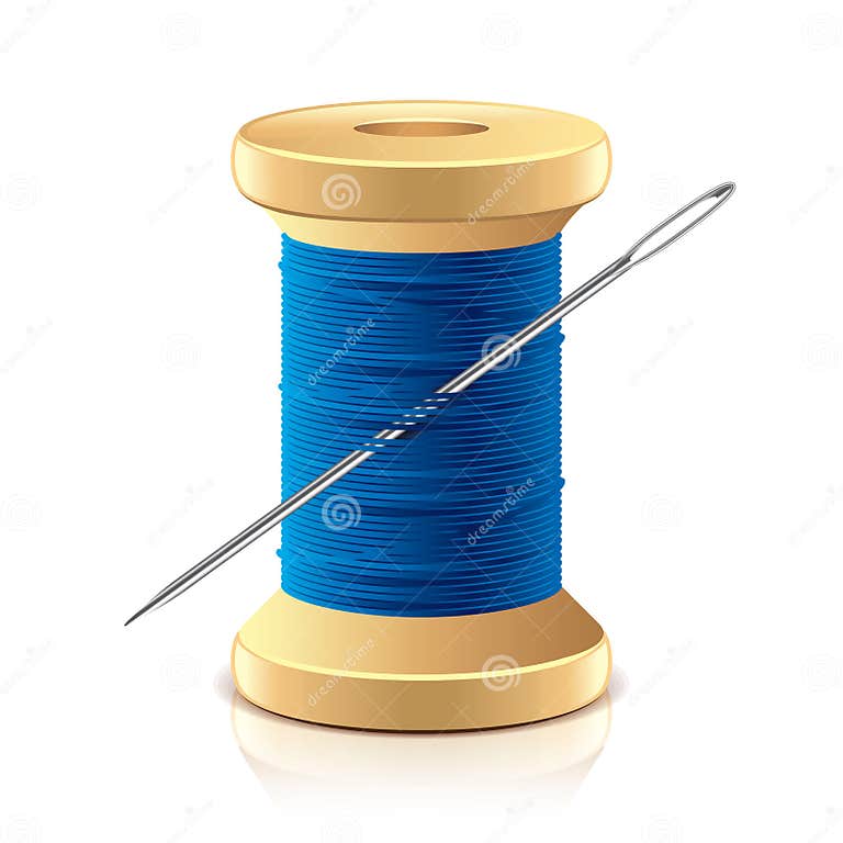 Needle and Thread Spool Vector Illustration Stock Vector - Illustration of needle, cylinder ...