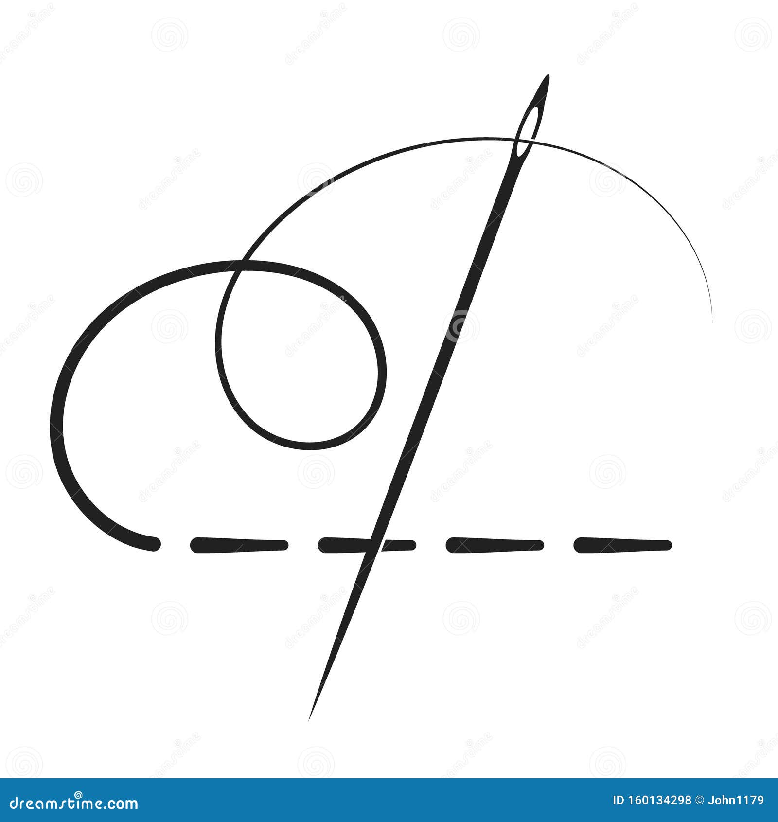 Needle and thread stitch stock vector. Illustration of background ...