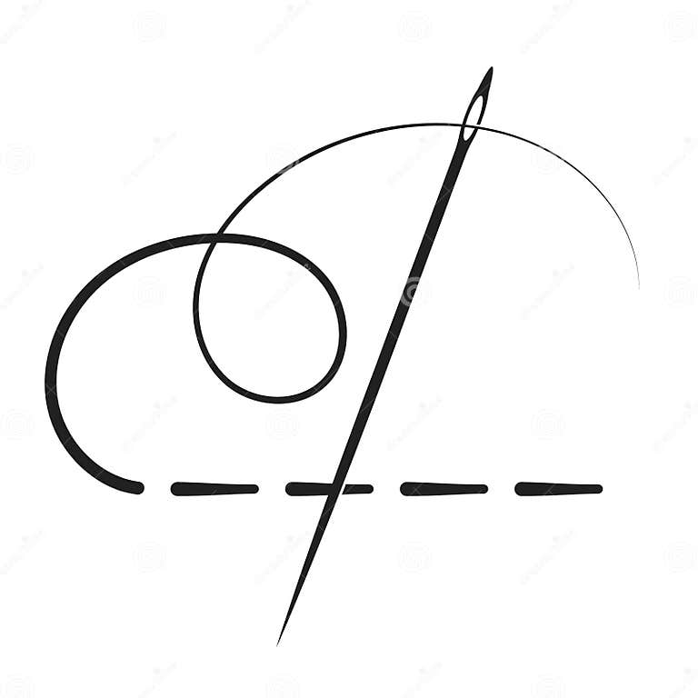 Needle and thread stitch stock vector. Illustration of background ...