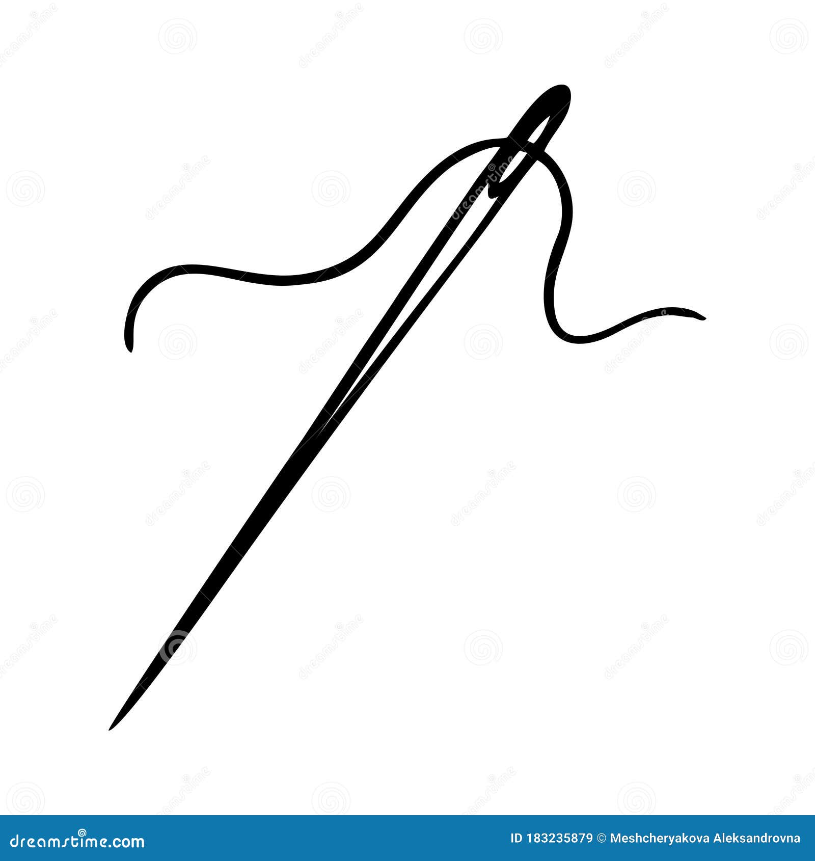 NEEDLE and THREAD in the STYLE of DOODLE Stock Illustration ...