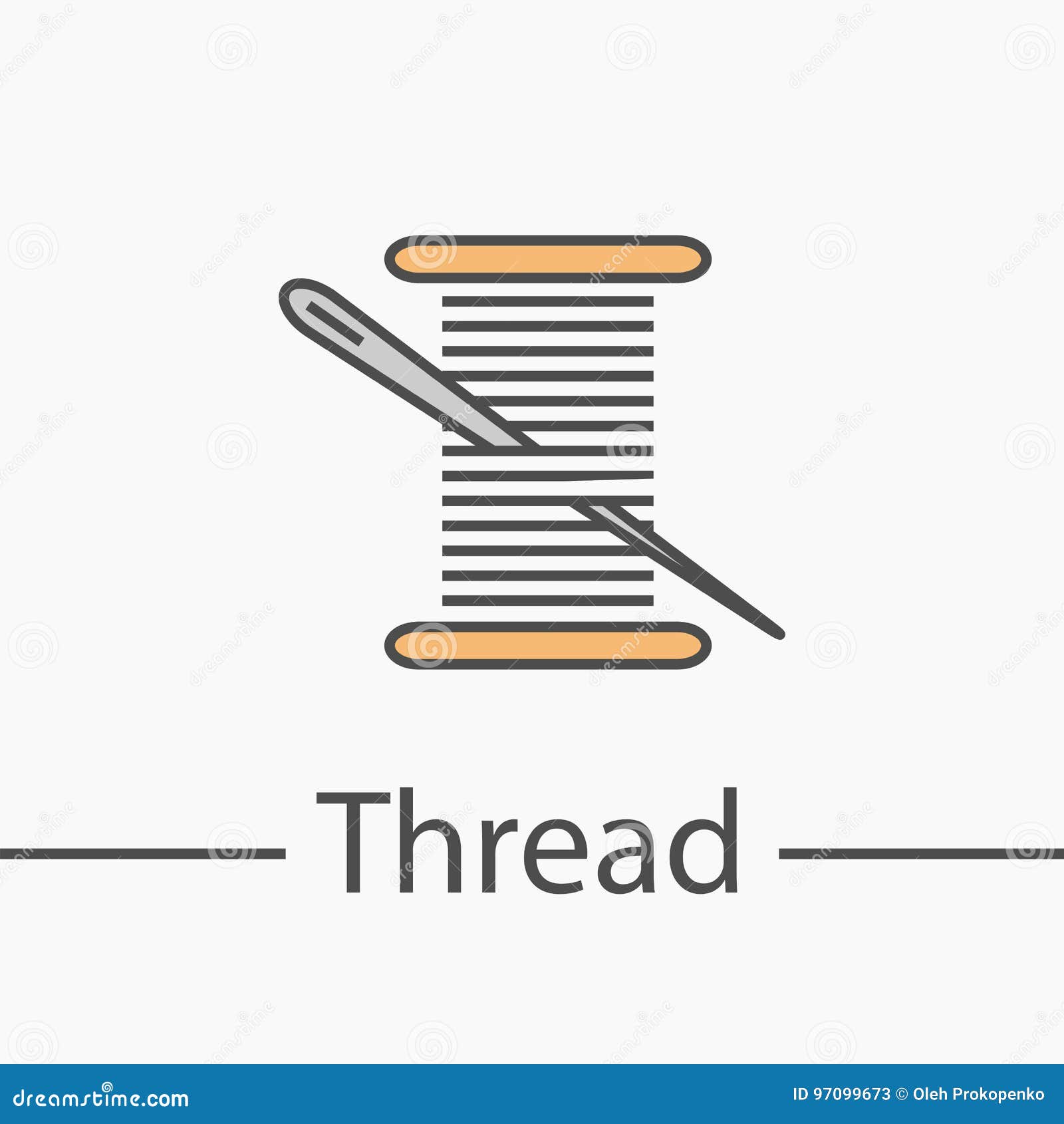 Needle and Thread Symbol. Line Icon Stock Vector - Illustration of ...