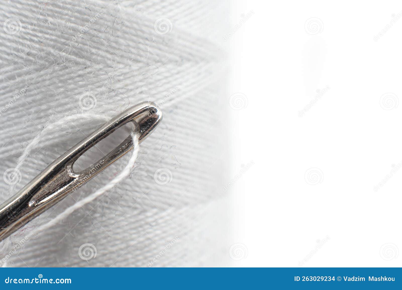 Needle and Thread on a White Background Close-up. Needle Isolate with ...