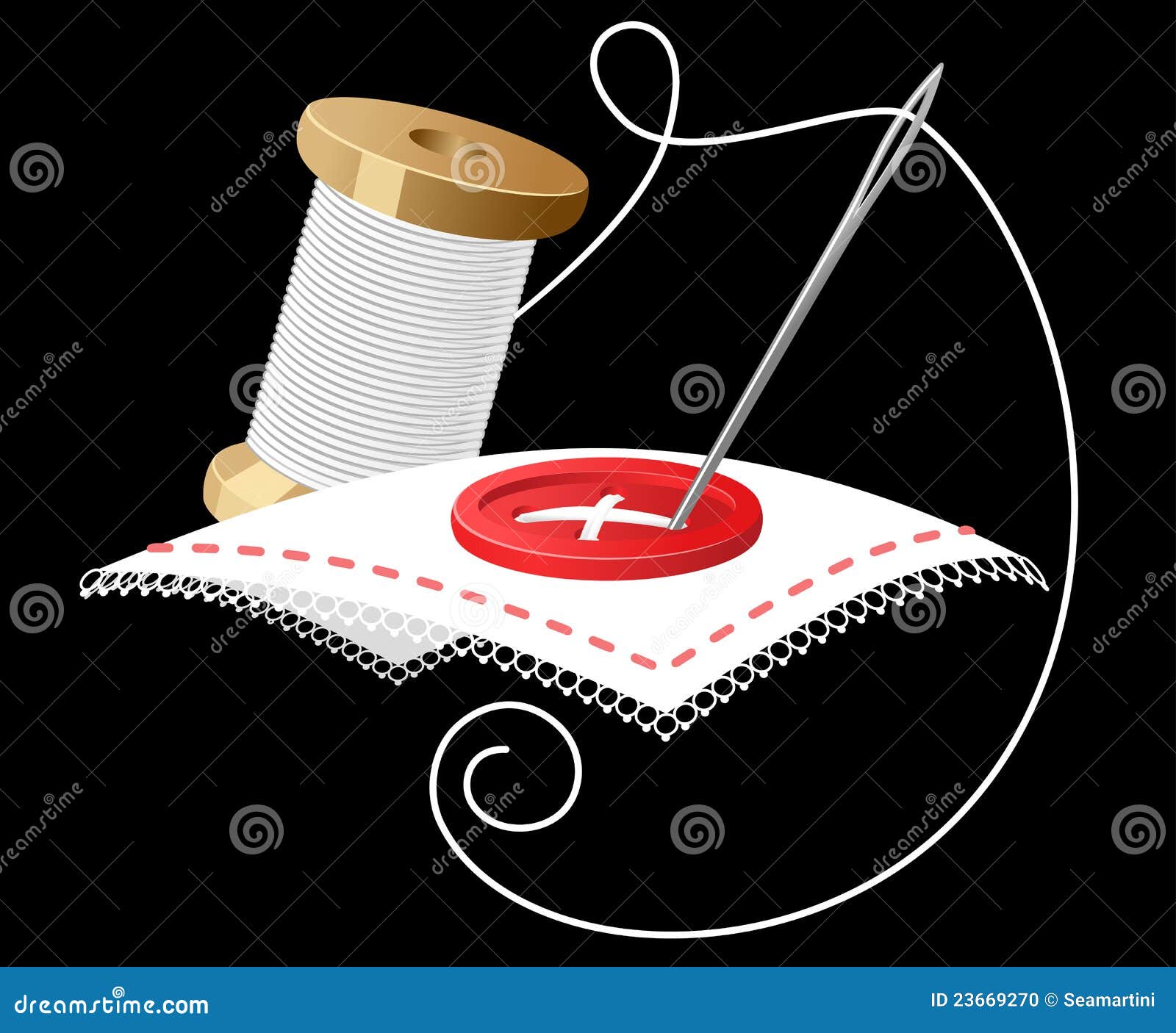 Needle Threads Stock Illustrations – 2,019 Needle Threads Stock ...