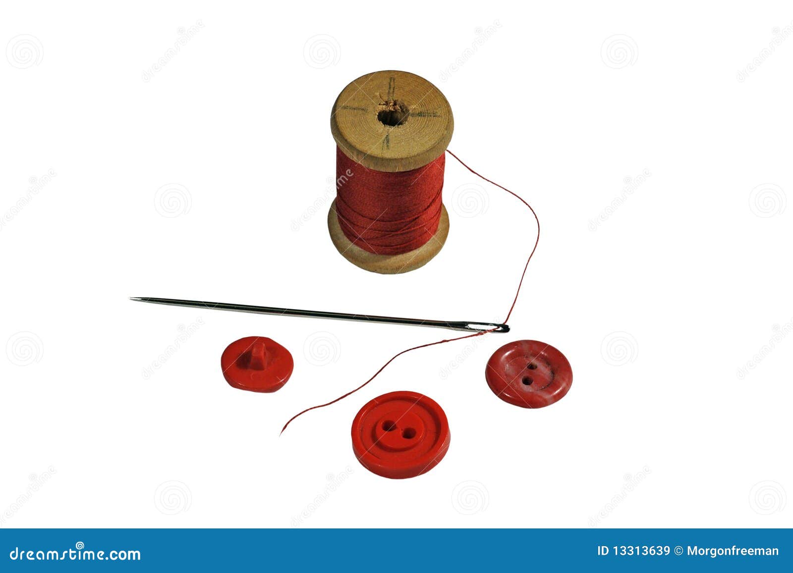 Needle, Threads and Buttons Stock Image - Image of circle, repairing ...