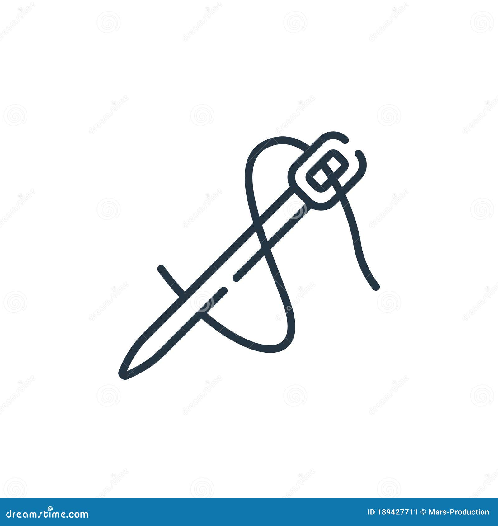 Needle Vector Icon Isolated on White Background. Outline, Thin Line ...