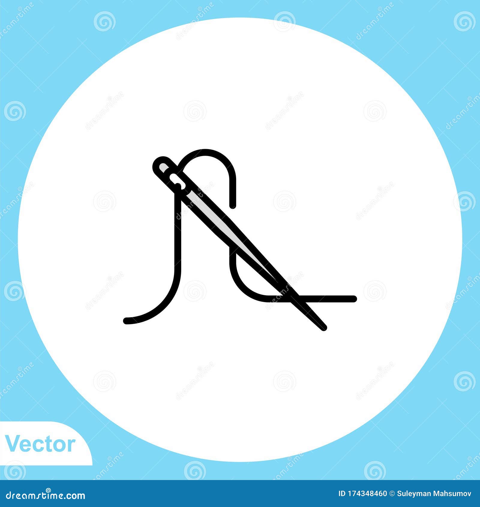 Needle Vector Icon Sign Symbol Stock Illustration - Illustration of ...