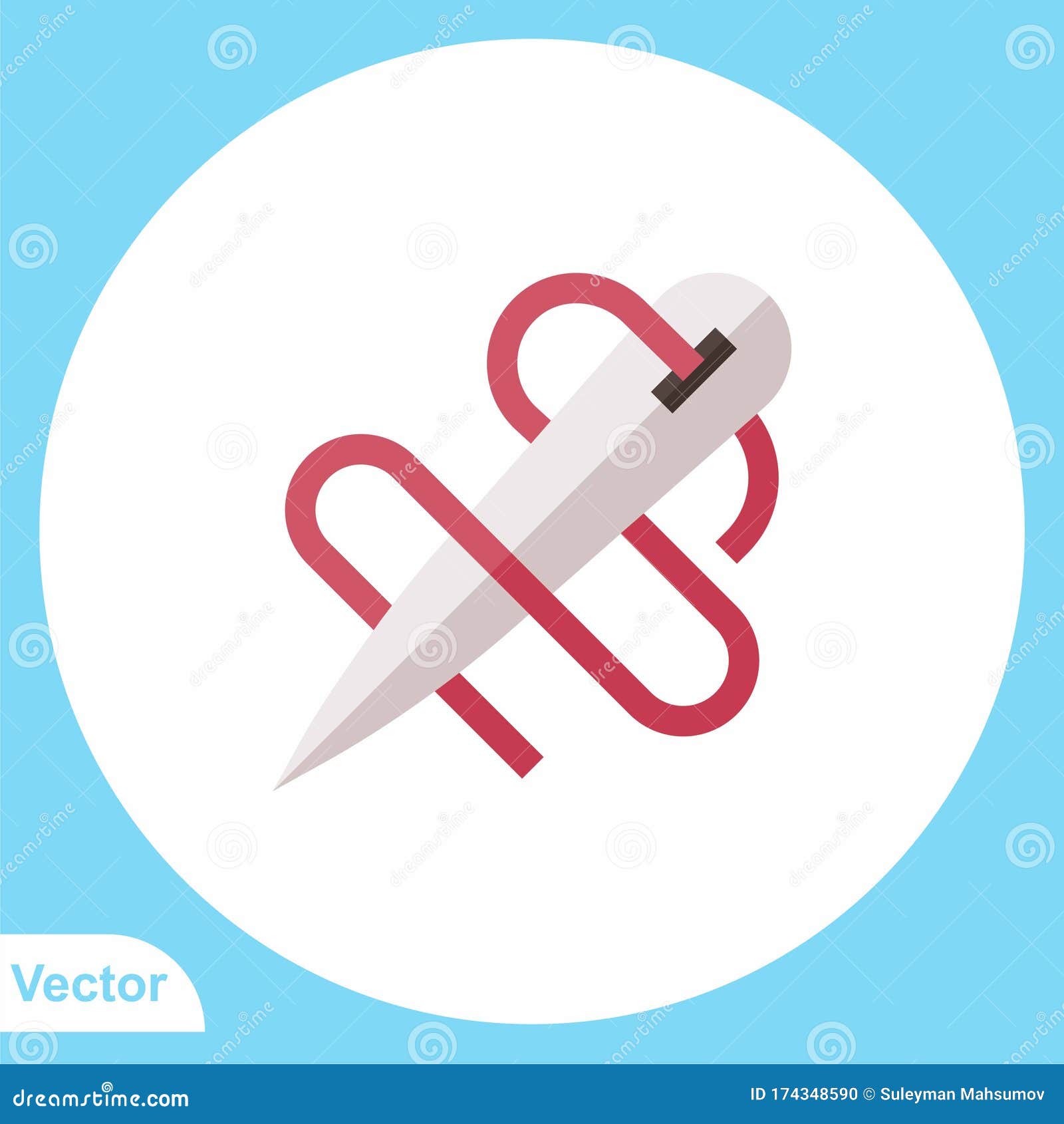 Needle Vector Icon Sign Symbol Stock Illustration - Illustration of ...
