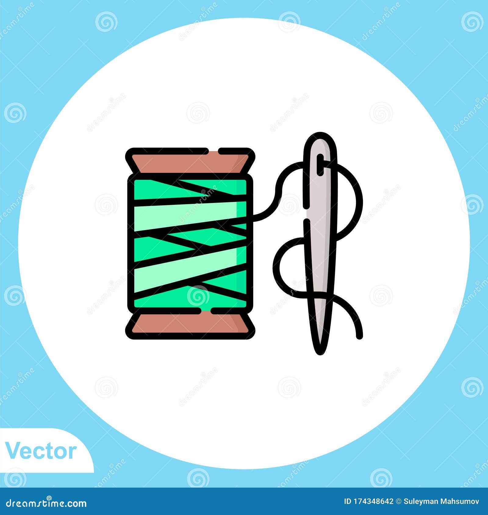 Needle Vector Icon Sign Symbol Stock Illustration - Illustration of ...