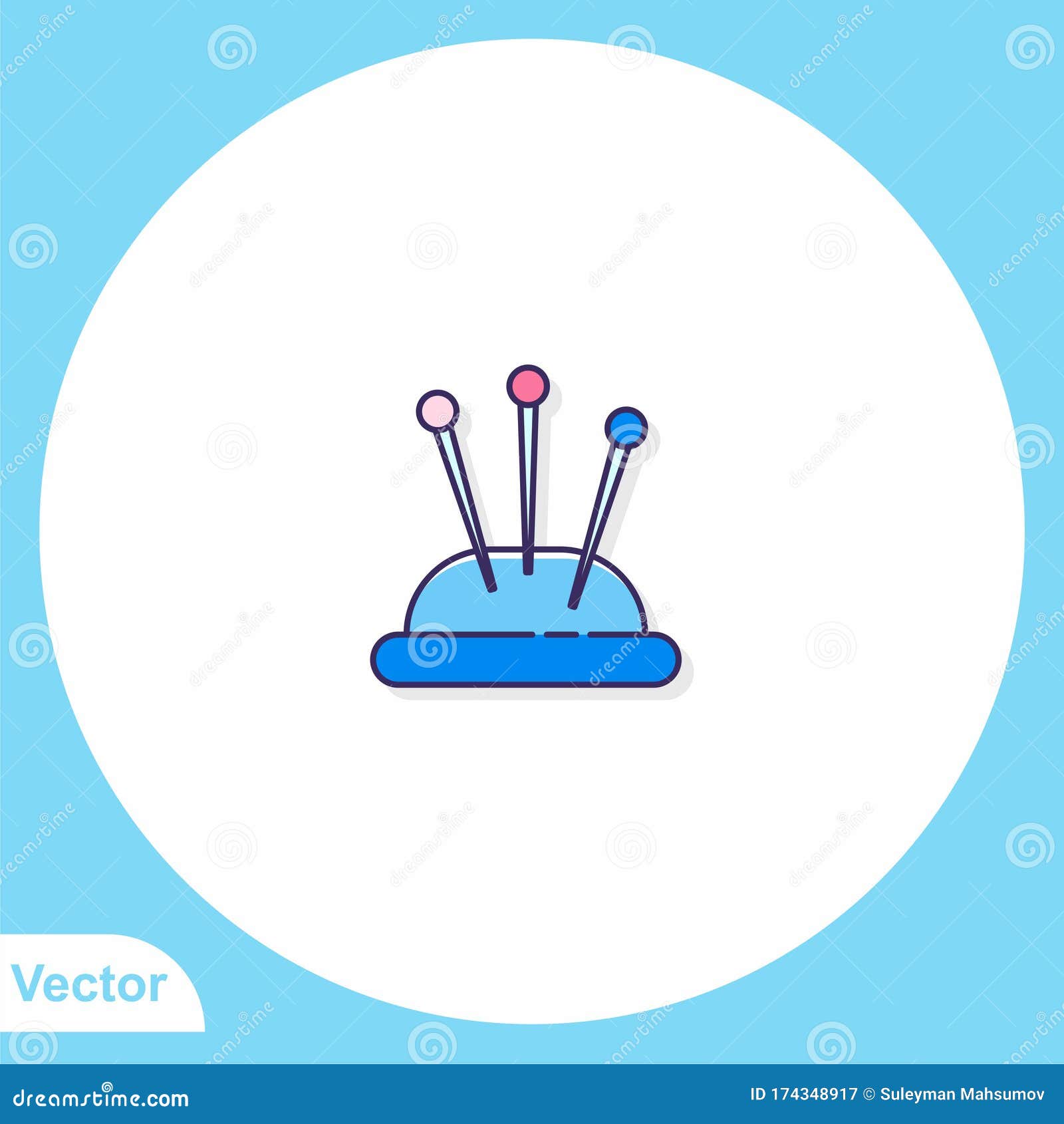 Needle Vector Icon Sign Symbol Stock Illustration - Illustration of ...