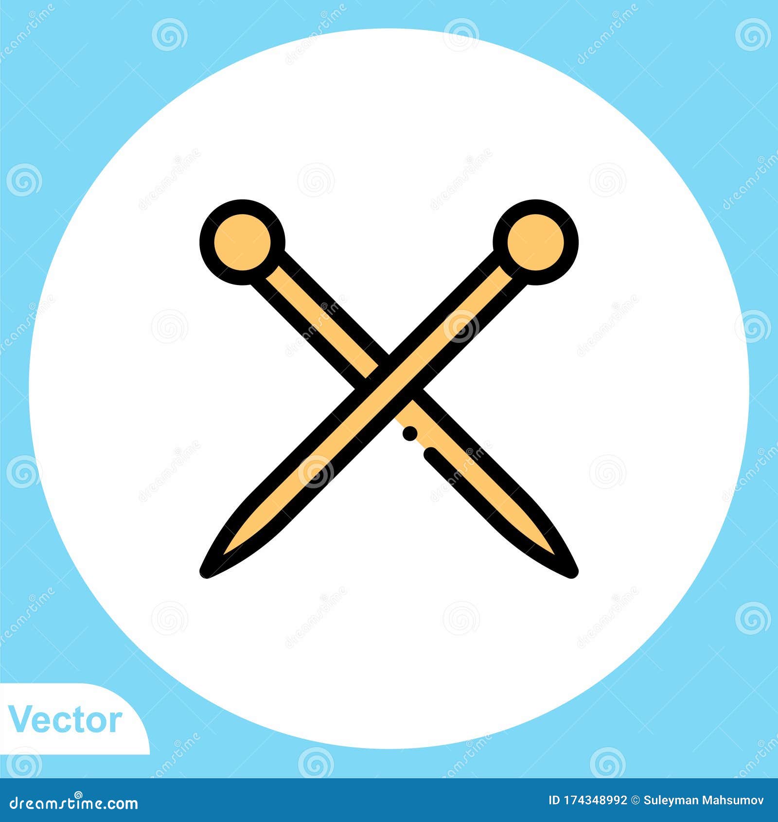 Needle Vector Icon Sign Symbol Stock Illustration - Illustration of ...
