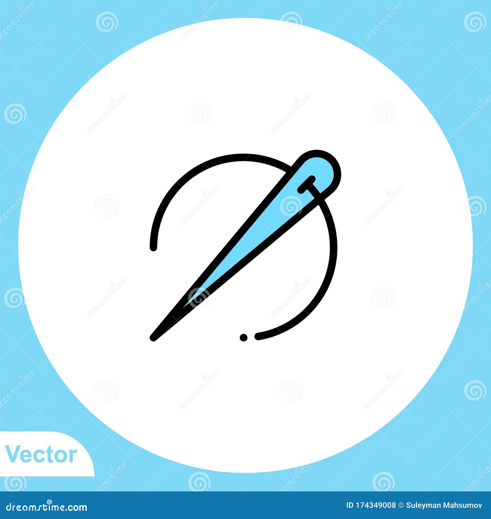 Needle Vector Icon Sign Symbol Stock Illustration - Illustration of ...
