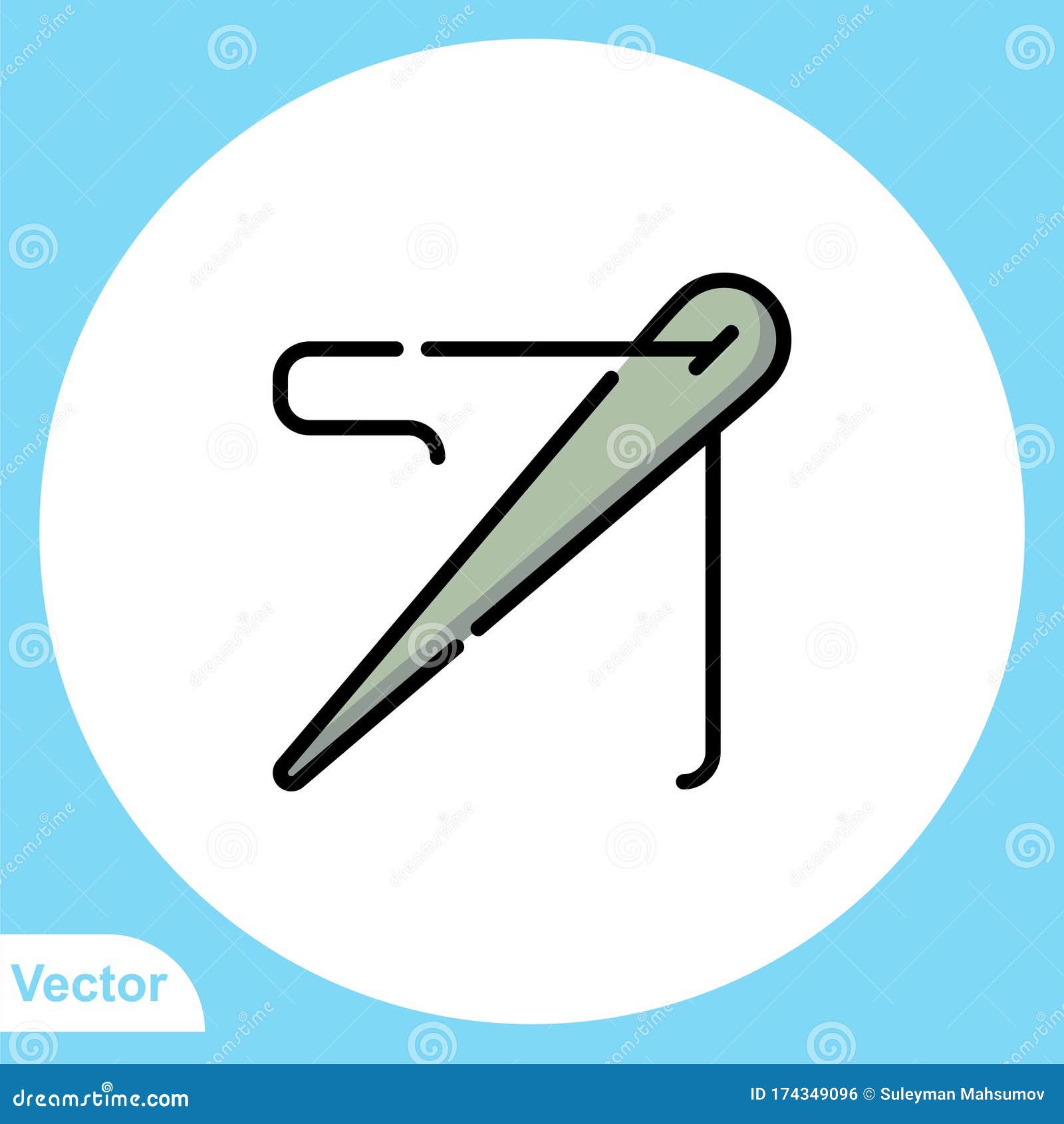 Needle Vector Icon Sign Symbol Stock Illustration - Illustration of ...
