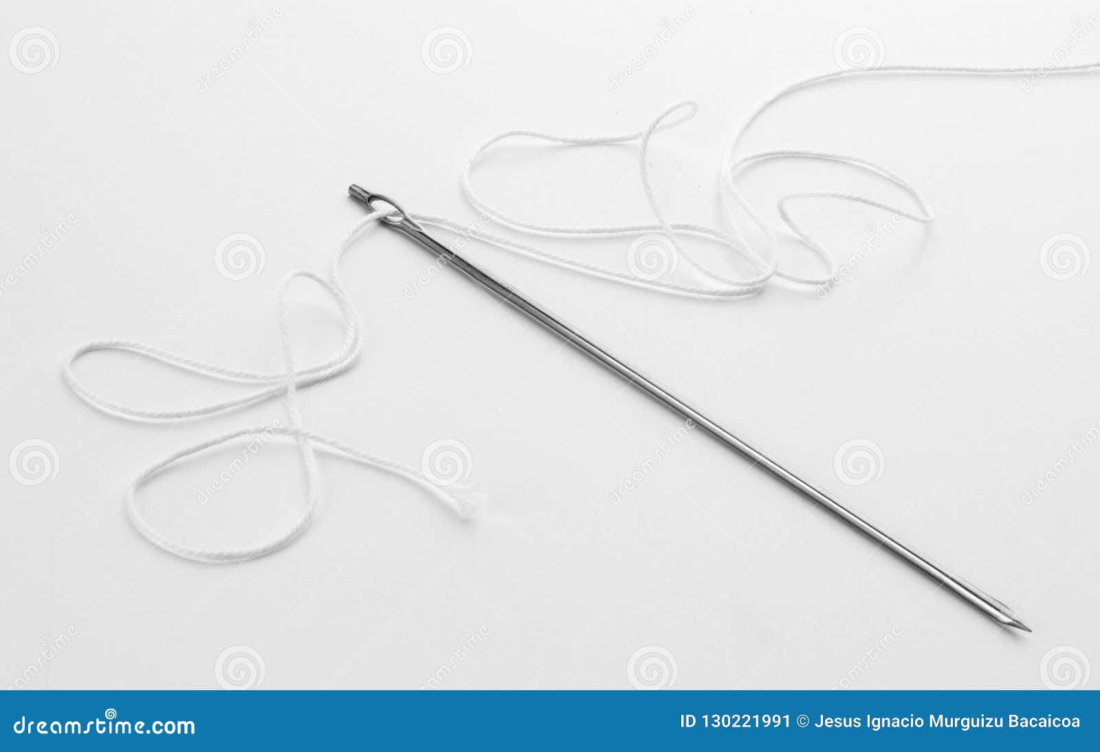 Needle and White Thread for Cooking Stock Image - Image of isolated ...