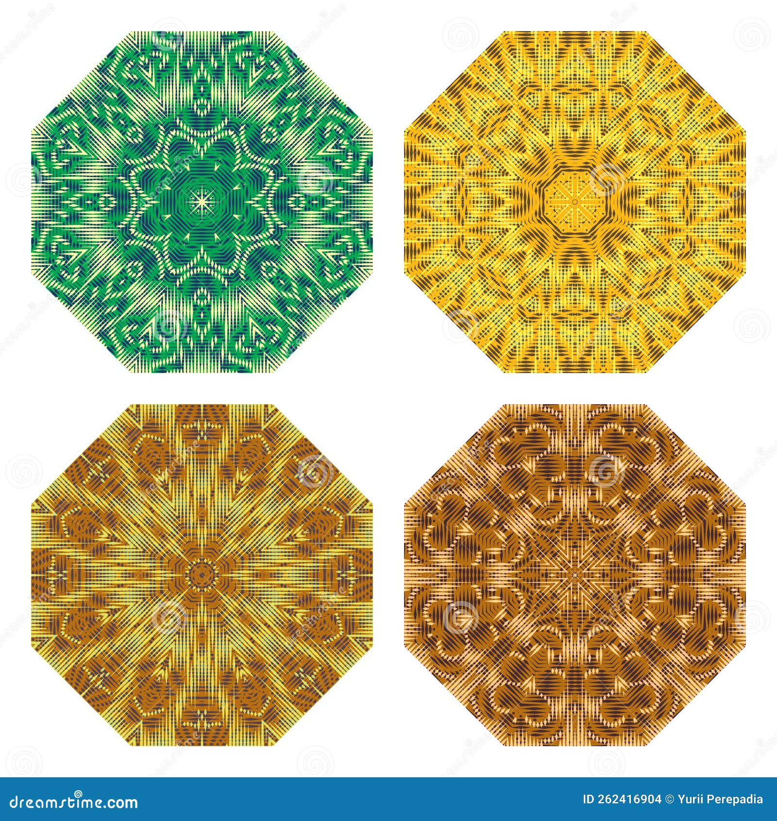 Needlecraft Octagonal Patterns Set. Ethnic Beautiful Ornaments for ...