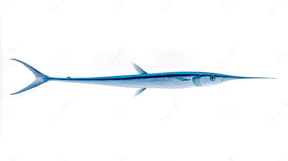 A Needlefish Isolated on a White Background Stock Illustration ...