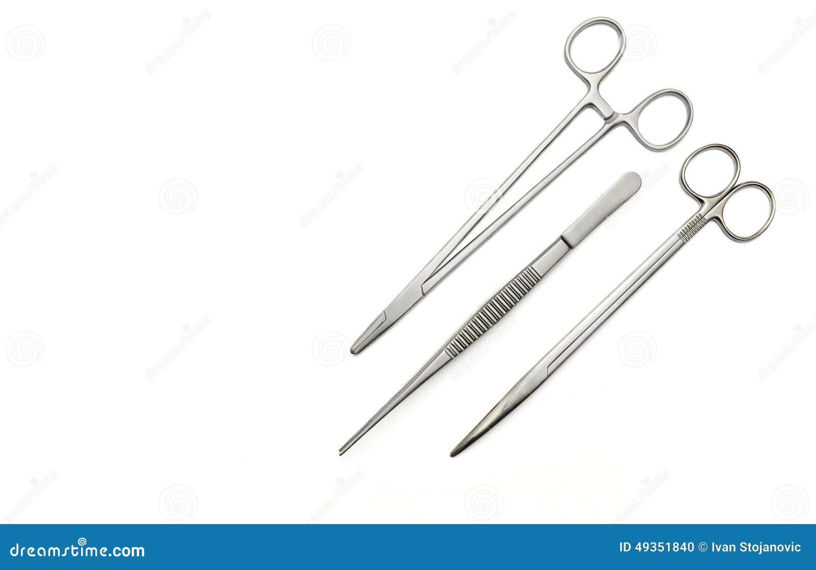Needleholder Forceps and Surgical Scissors on a White Background Stock ...