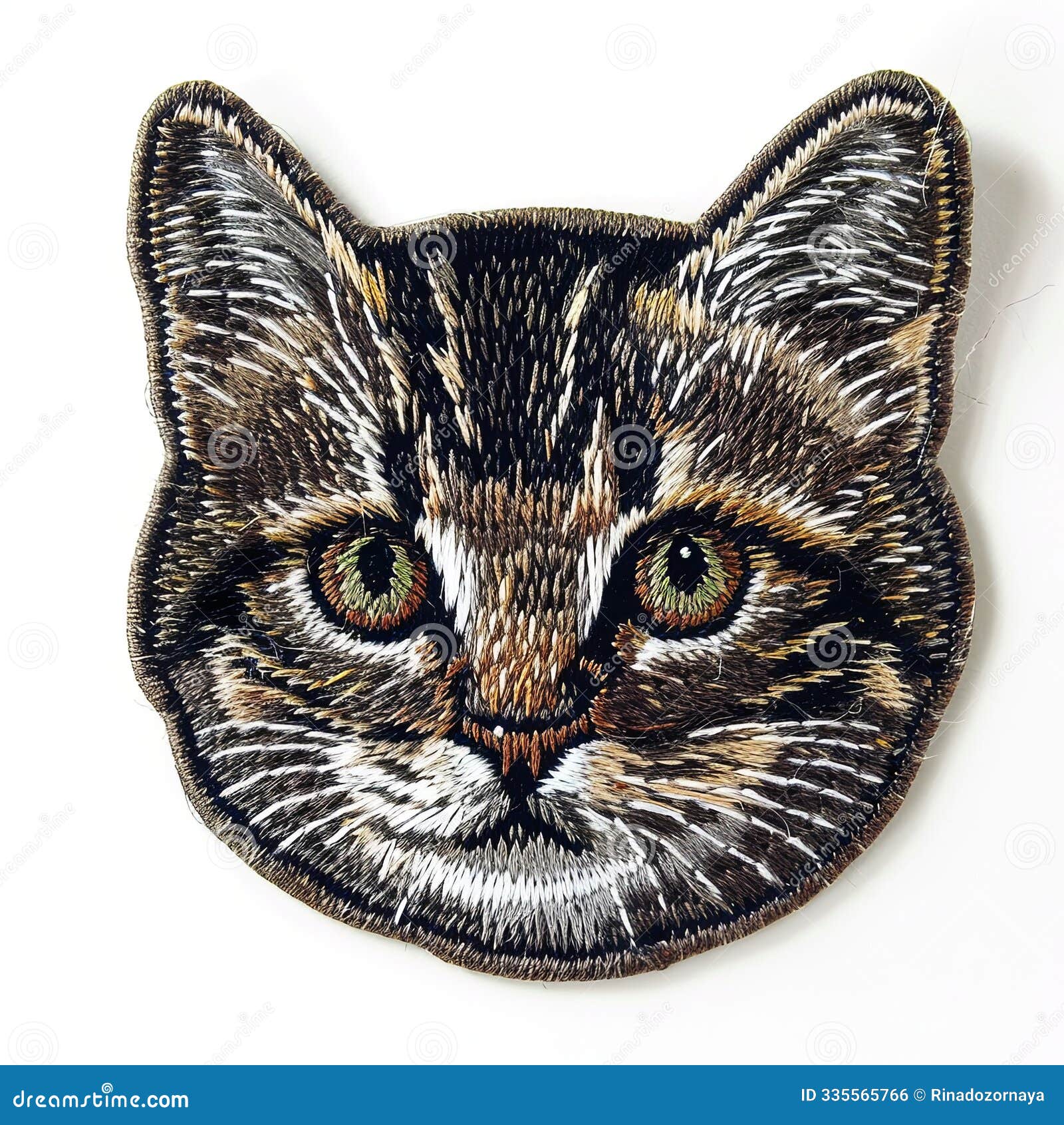 Needlepoint Embroidery Iron on Patch of a Cat Face, Isolated on White ...