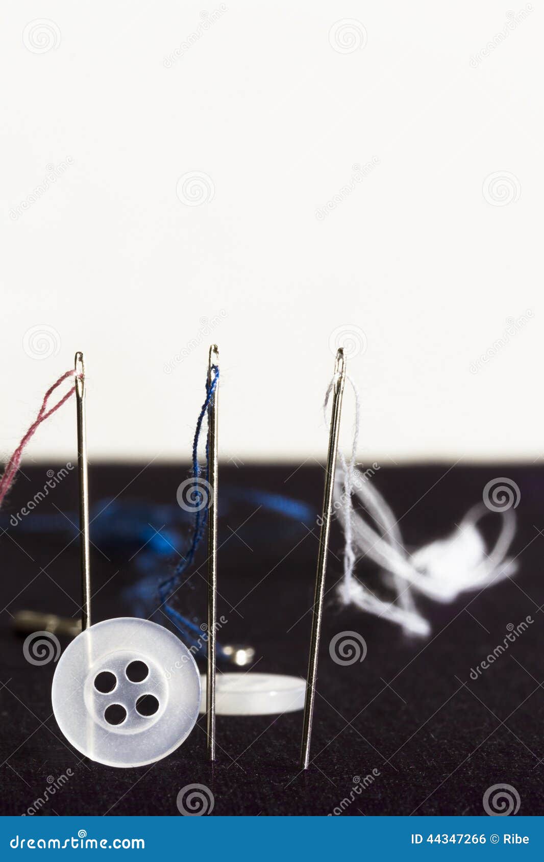Needles, Buttons and Strings Stock Photo - Image of twine, silver: 44347266