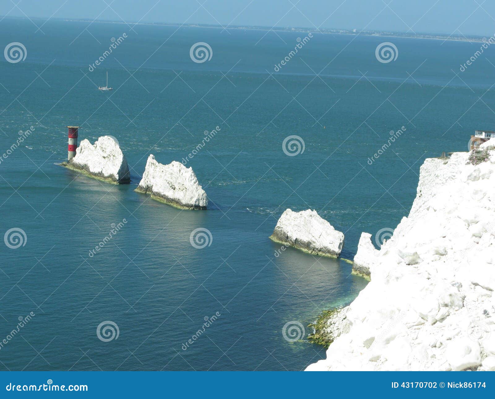 The Needles, Isle of Wight stock photo. Image of lighthouse - 43170702