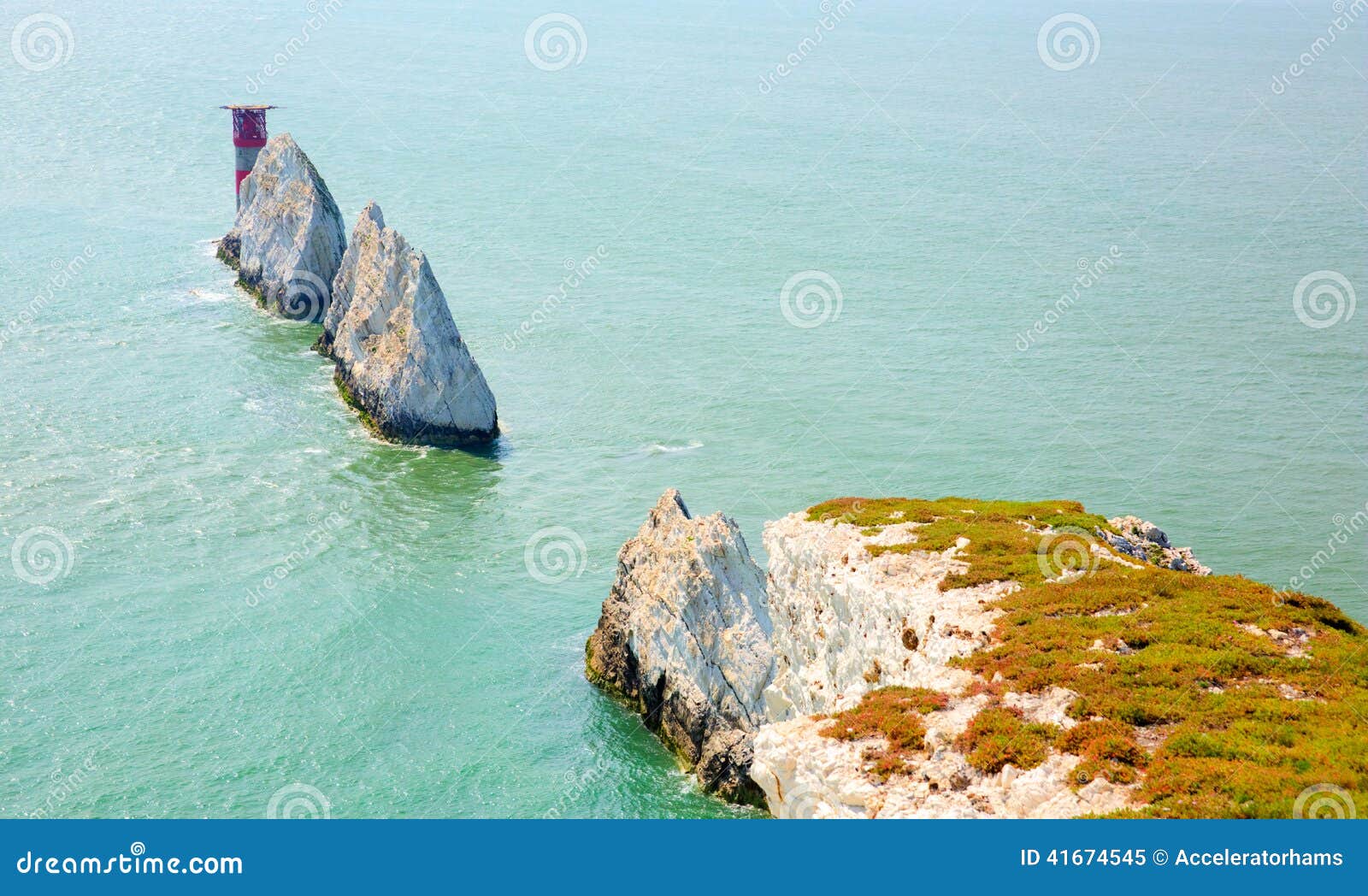 The Needles, Isle Of Wight: Lighthouse, Rocks And White Chalk Cliff ...