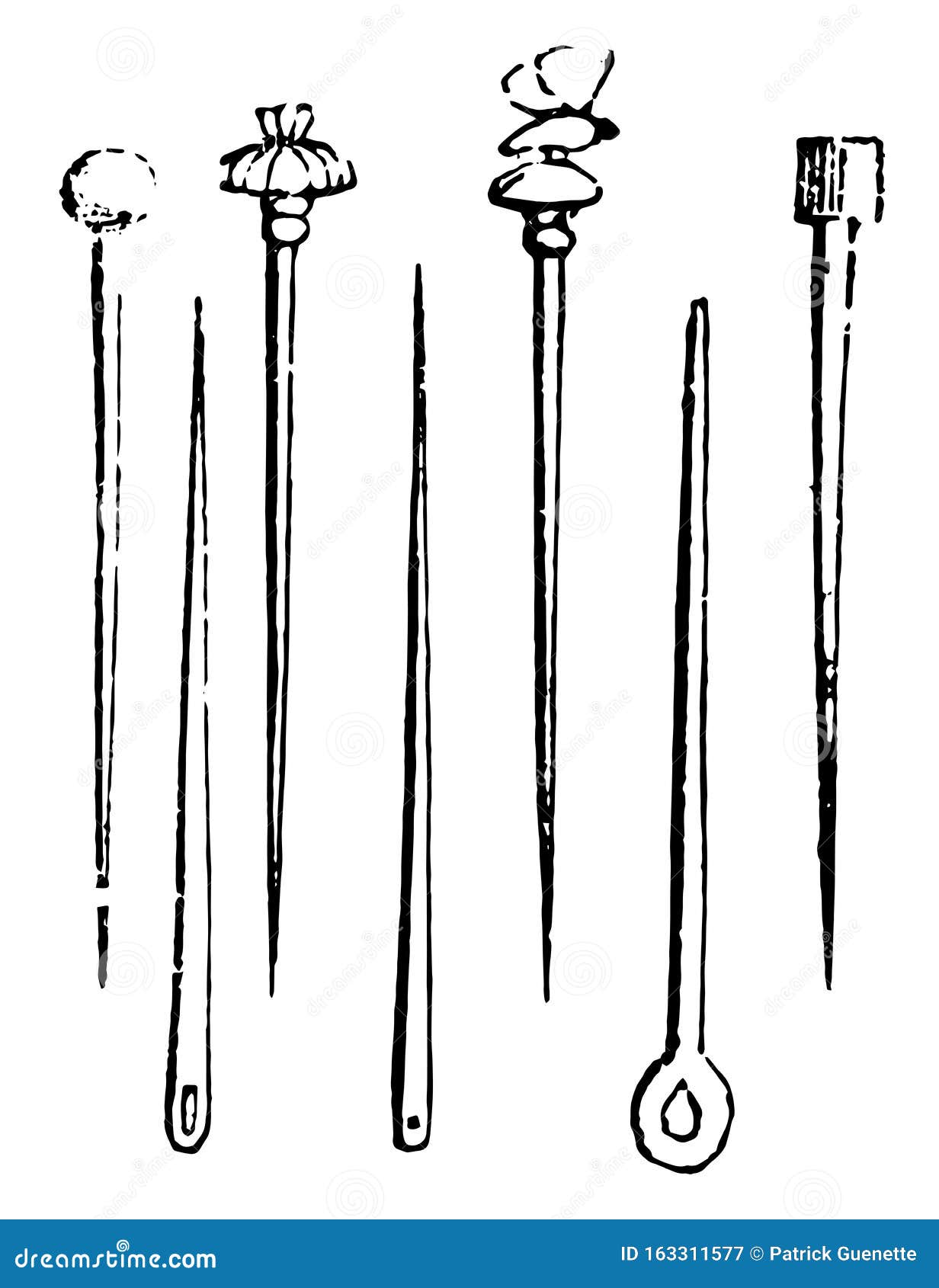 Needles and Pins, Vintage Illustration Stock Vector - Illustration of ...