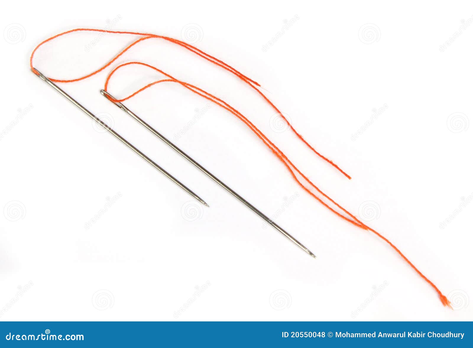 Needles with thread stock photo. Image of background - 20550048