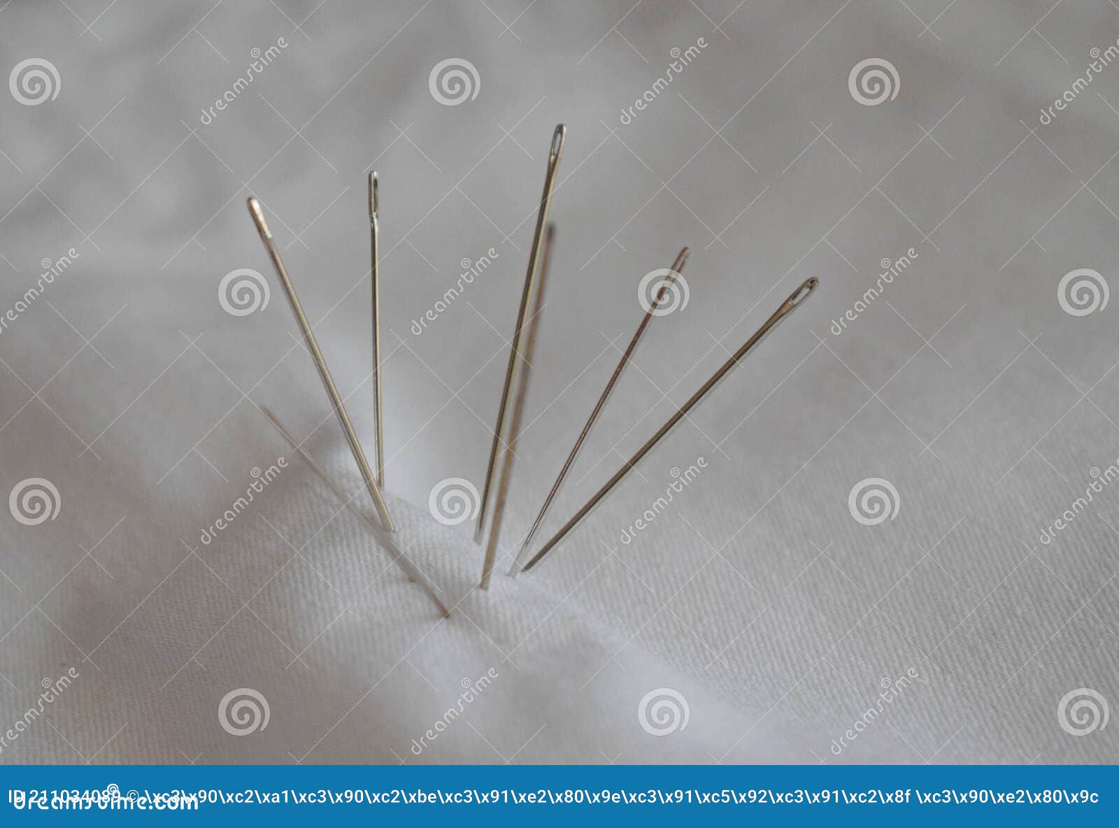 Needles on a White Background. Stock Image - Image of cloth, knit ...