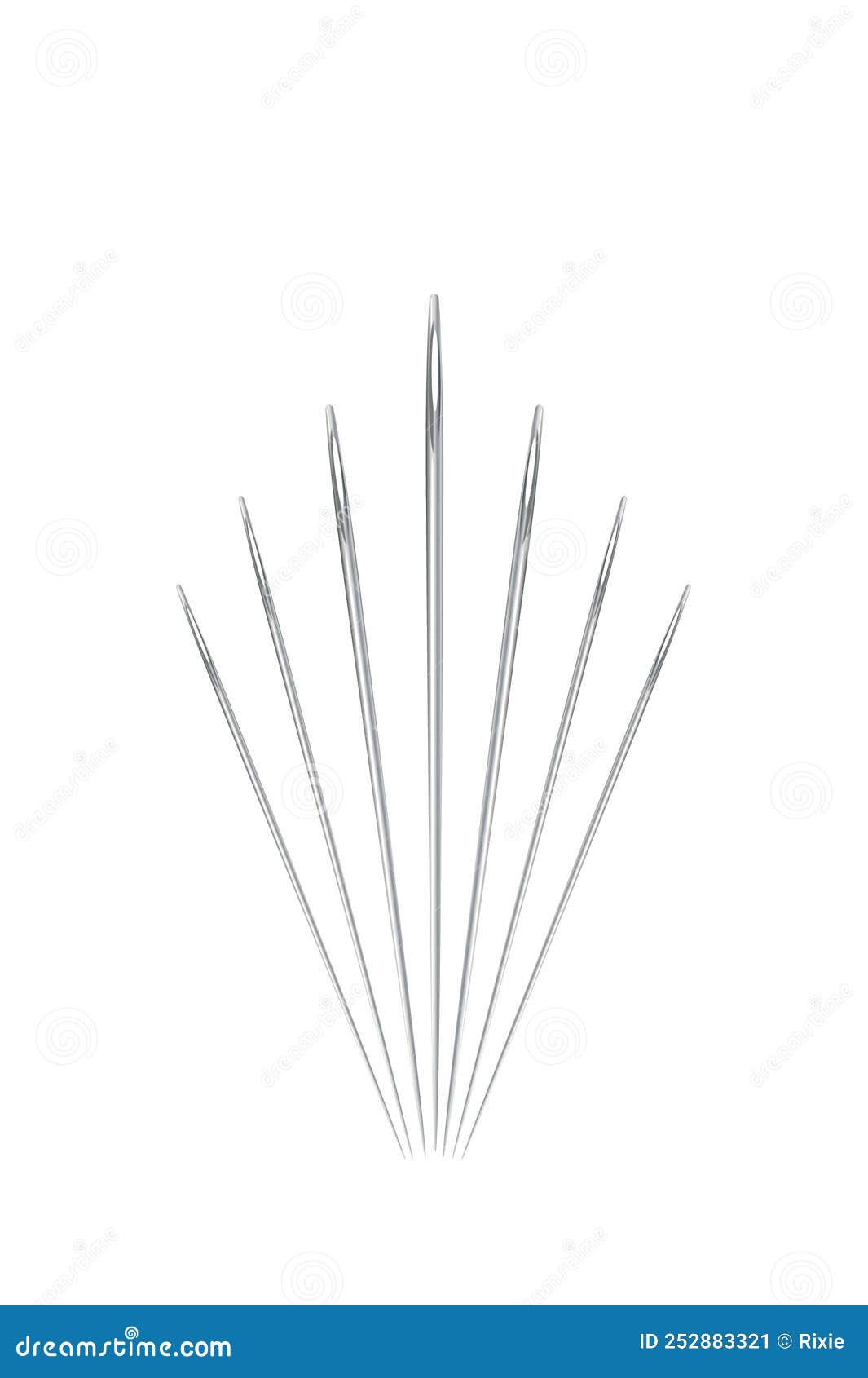Needles on white stock vector. Illustration of embroidery - 252883321