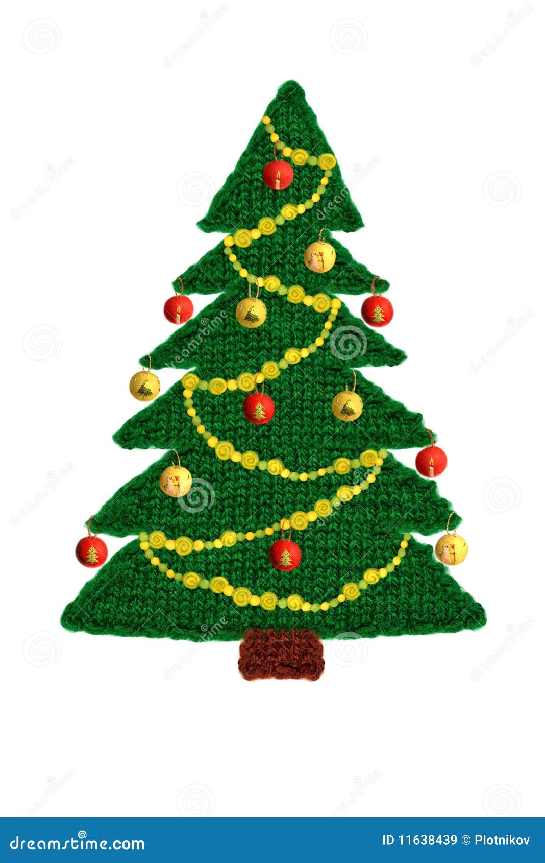 Needlework. Knitted Christmas Tree Stock Image - Image of tree, motif ...