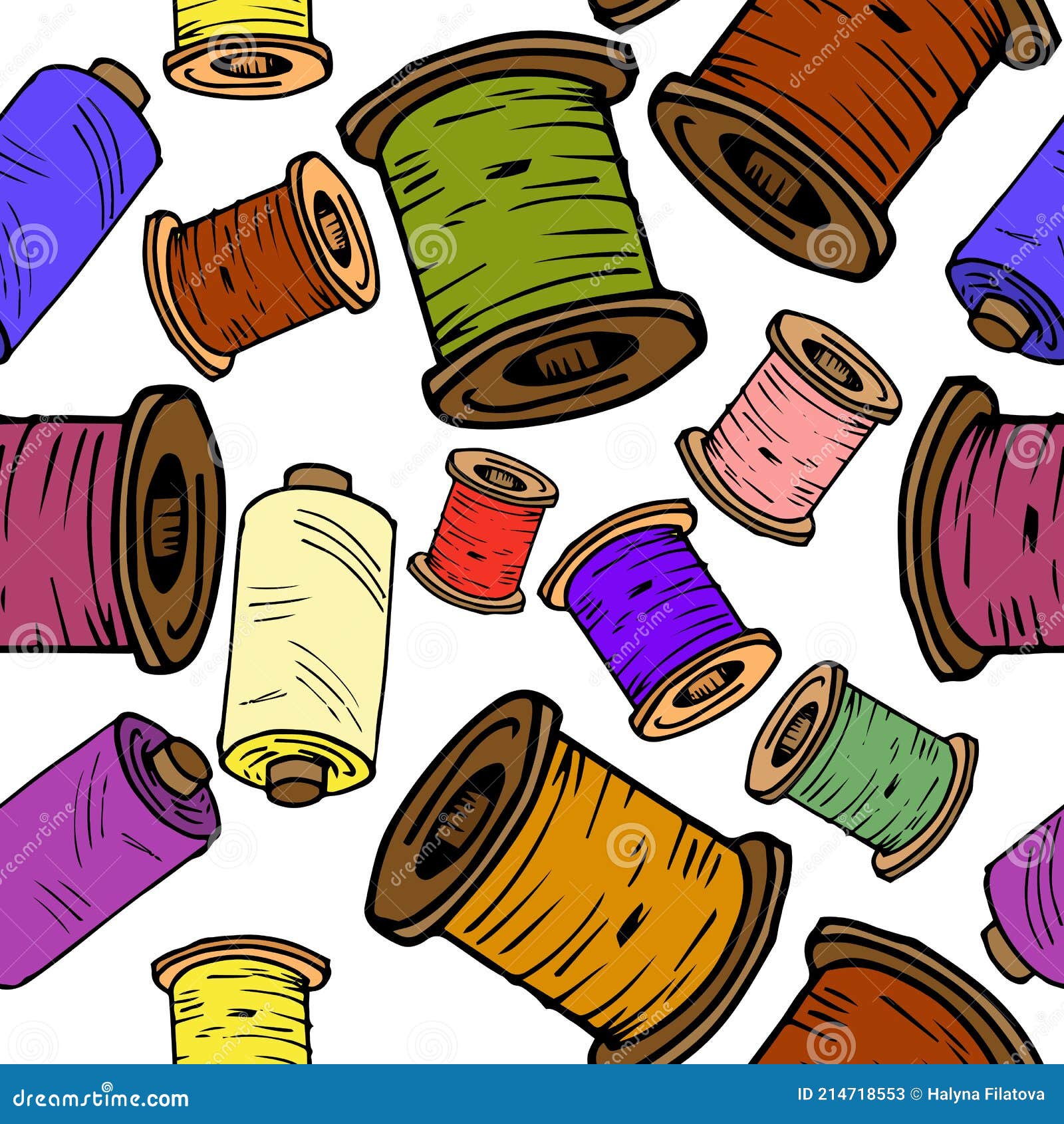 2754 Needlework, Seamless Pattern, Vector Illustration, Materials for ...