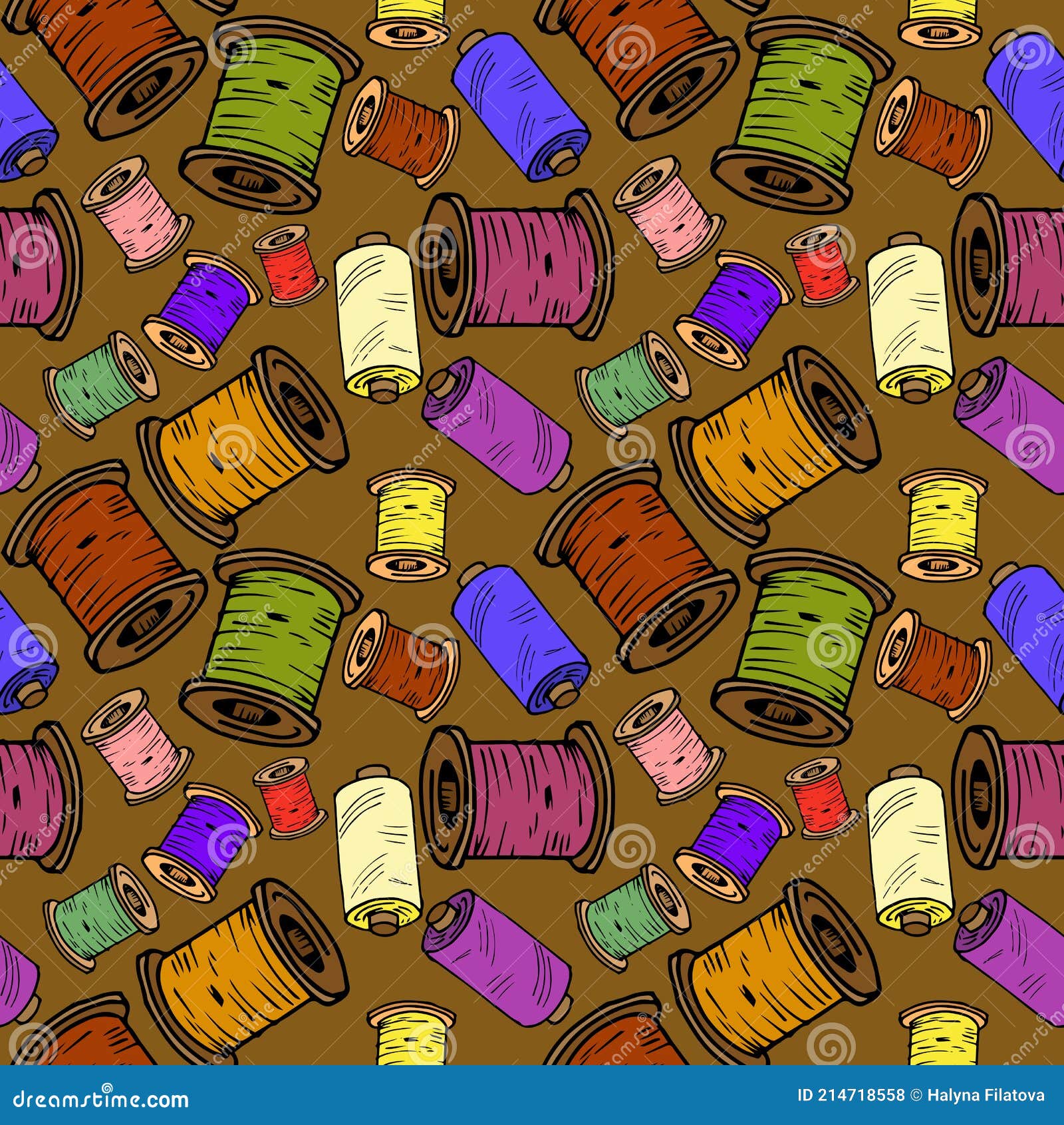 2755 Needlework, Seamless Pattern, Vector Illustration, Materials for ...