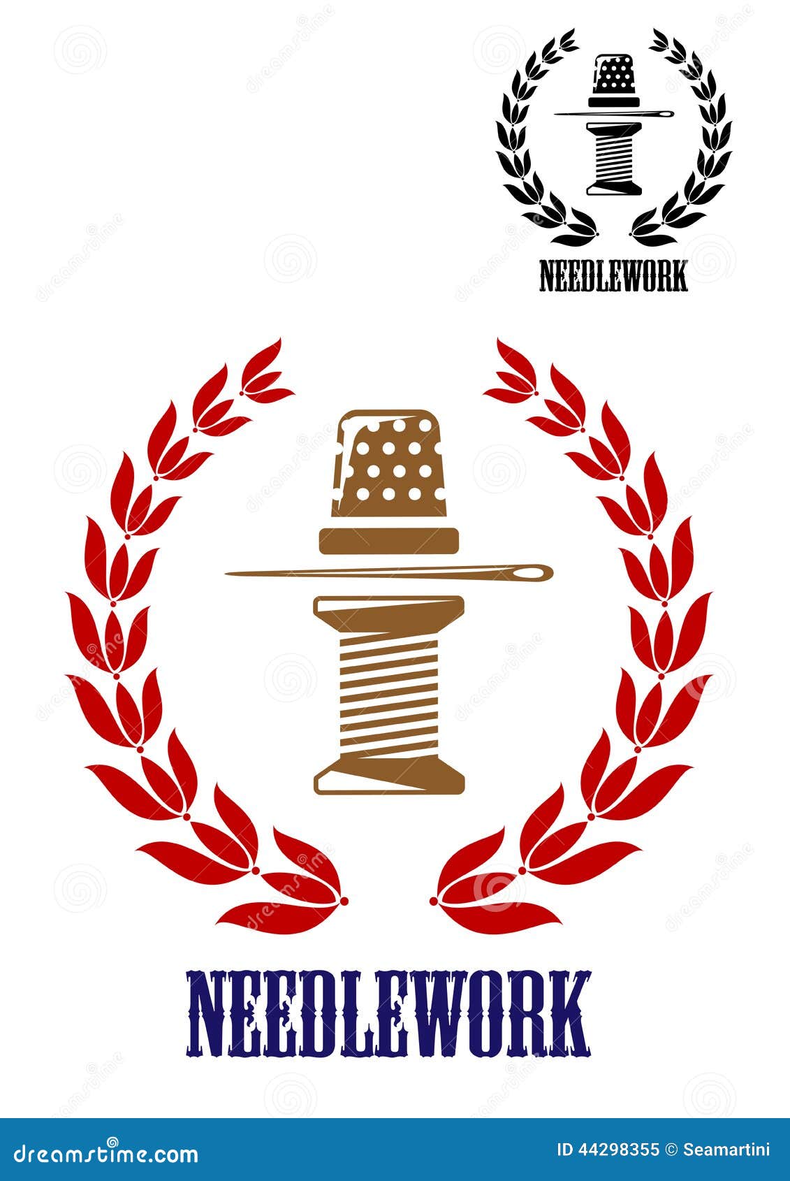 Needlework or Sewing Symbols Stock Vector - Illustration of emblem ...