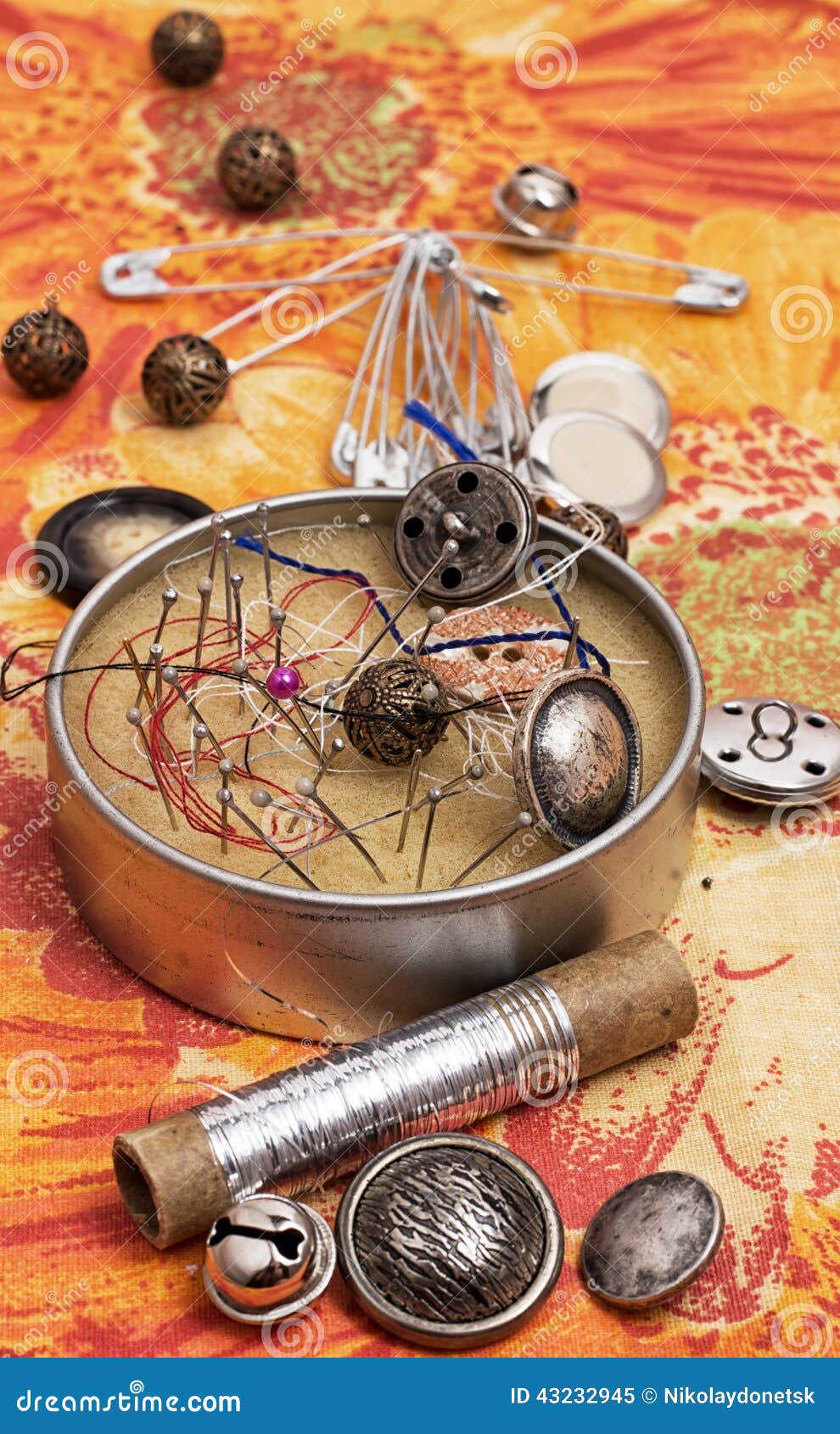 Needlework stock image. Image of bead, buttons, process - 43232945